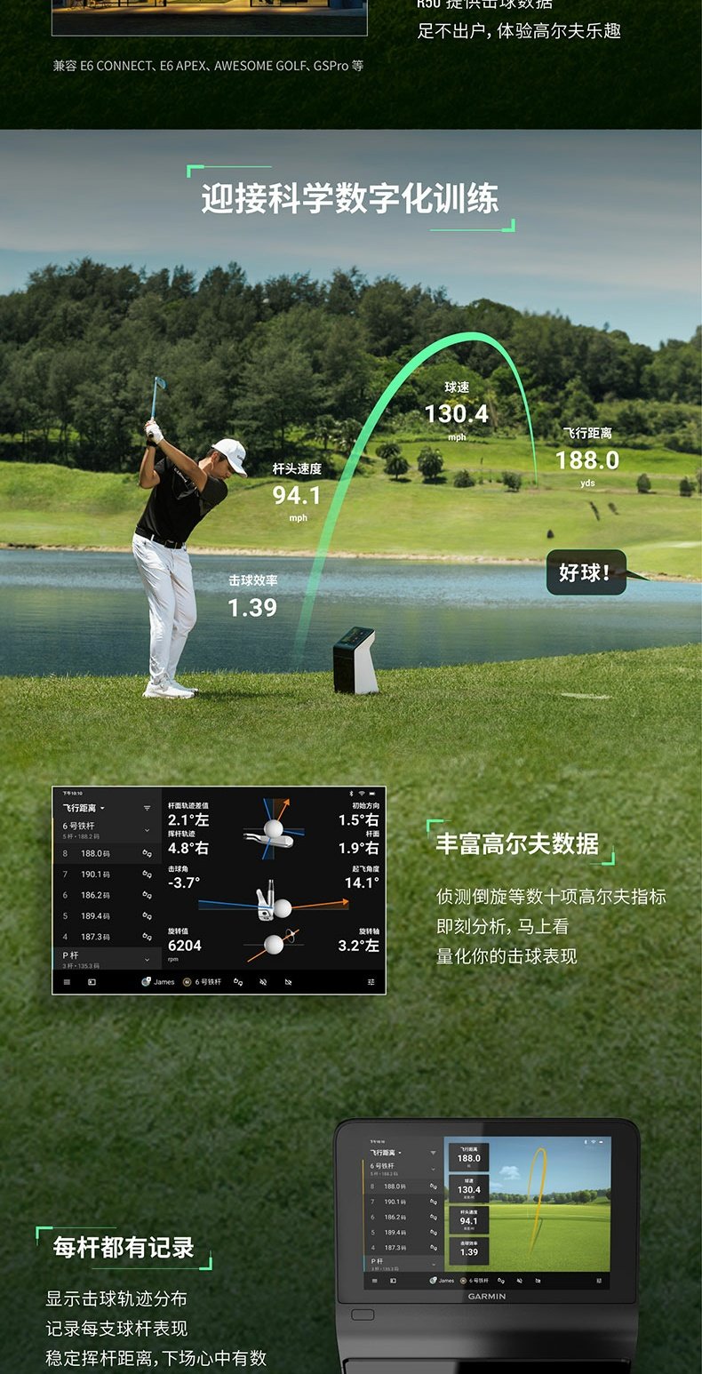 Garmin Approach R50 Golf Simulator Equipment Home Indoor Swing Data ...