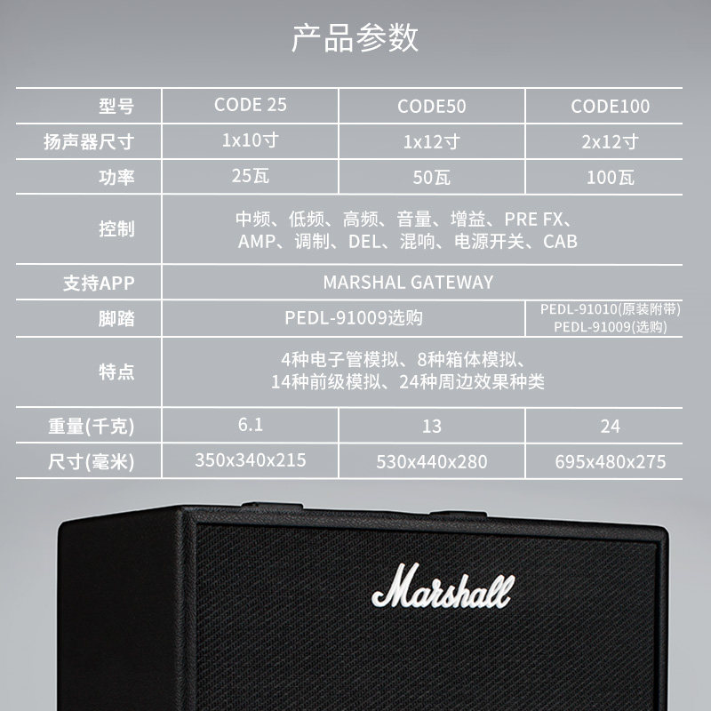 Купить Гитарный усилитель Маршалл Маршалл спикер code25 code50 code100 Bluetooth электрический ...