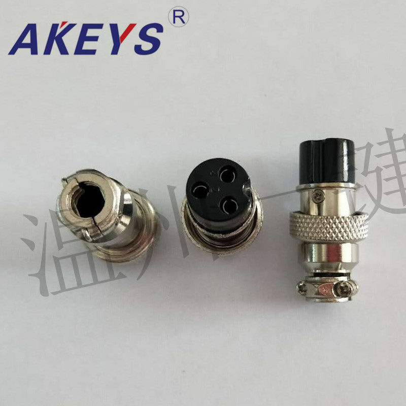 GX16三芯公母座对接 航空插头 防水防爆公母头 插座连接器 开孔16-阿里巴巴