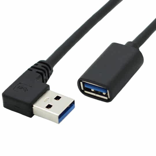 Left Elbow USB3.0 Extension Cable - 90 Degree Male to Female