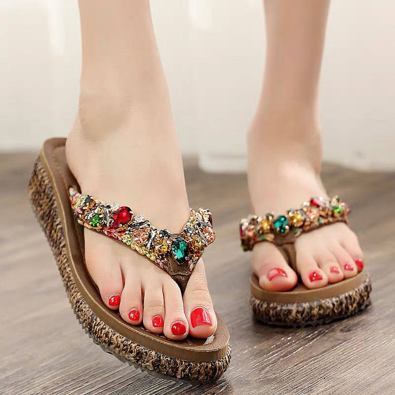 Trendy rhinestone platform sandals: the summer's hottest style! non ...