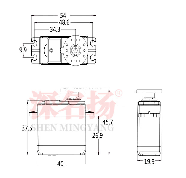 MG995/ MG996R/ MG946R /金属标准舵机/180度数码机器人20KG舵机-阿里巴巴