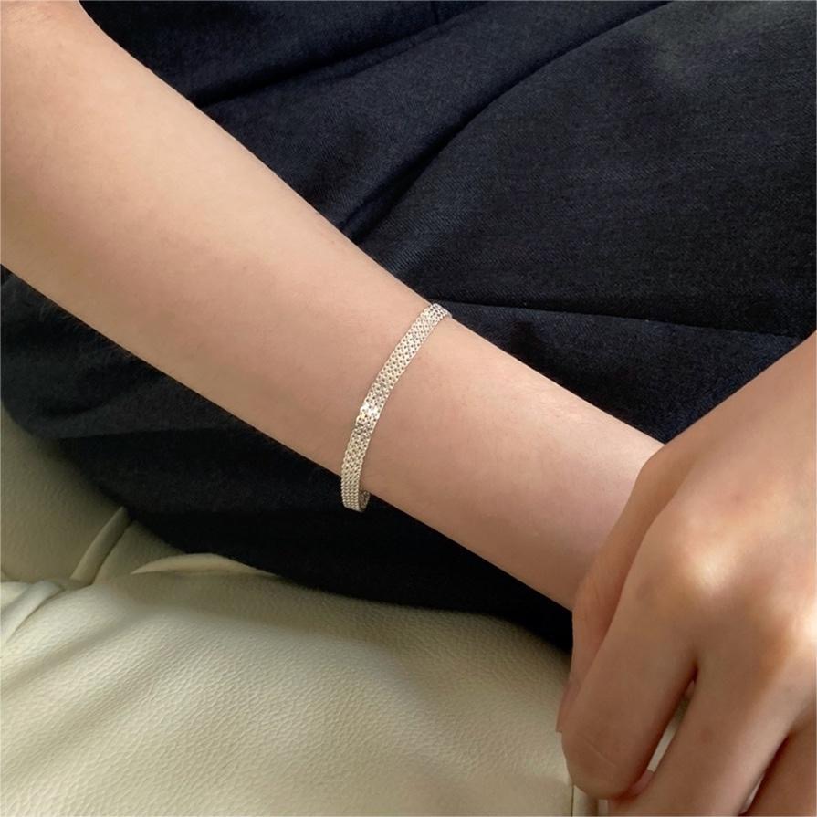 林有有925纯银冷淡风宽款链条手链女韩版简约气质高级感裸链手饰-Taobao Vietnam