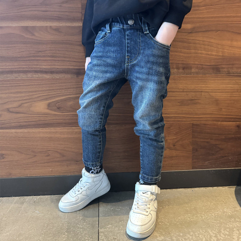 2025 spring baby boy denim skinny jeans pants, fashion and plaid ...