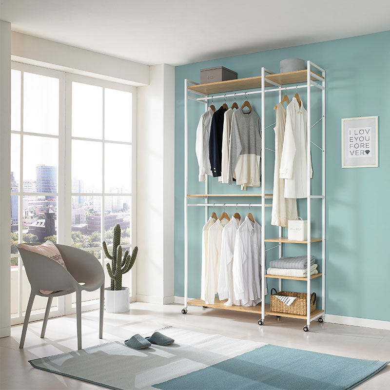 Single rod open simple wardrobe floor-to-ceiling hanger Bedroom hanging ...