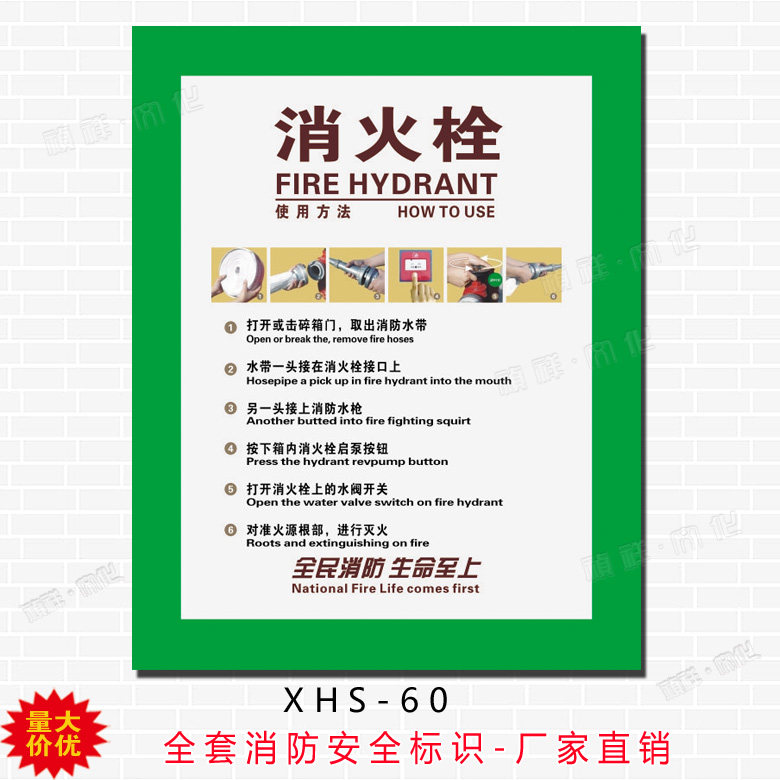 Fire safety sign, fire hydrant, fire extinguisher, how to use ...