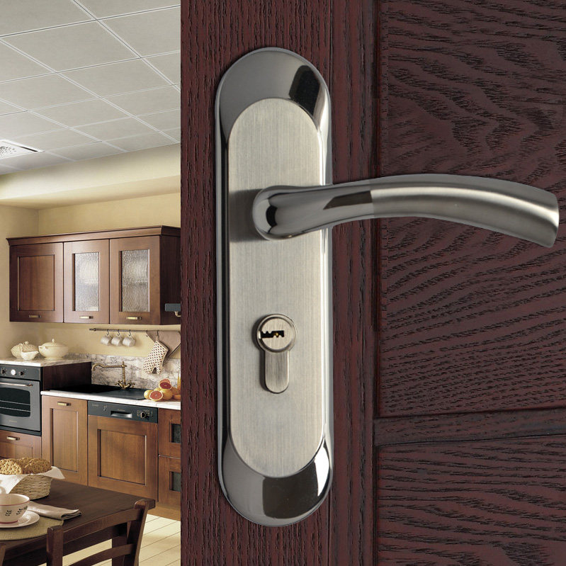 Stainless steel bedroom room lock solid wood door lock indoor three ...