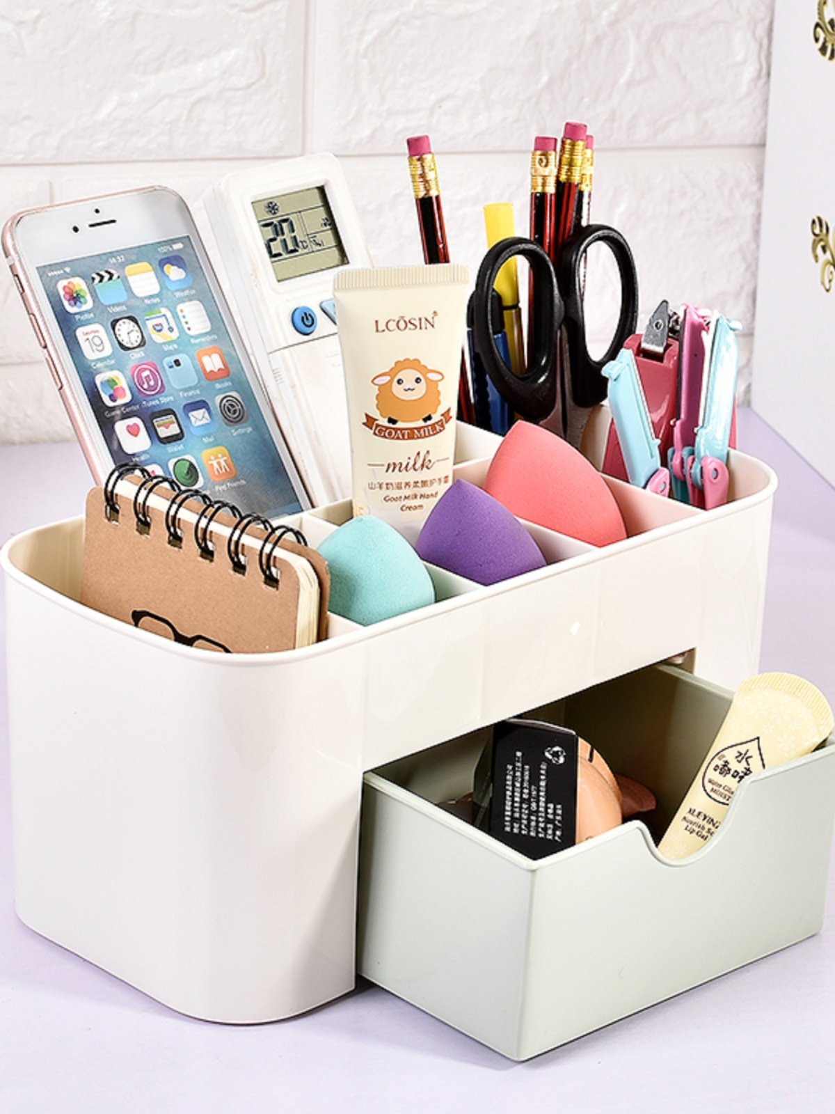 Drawer Desktop Storage Cabinet Pen Holder Drawer Cabinet Set Storage ...