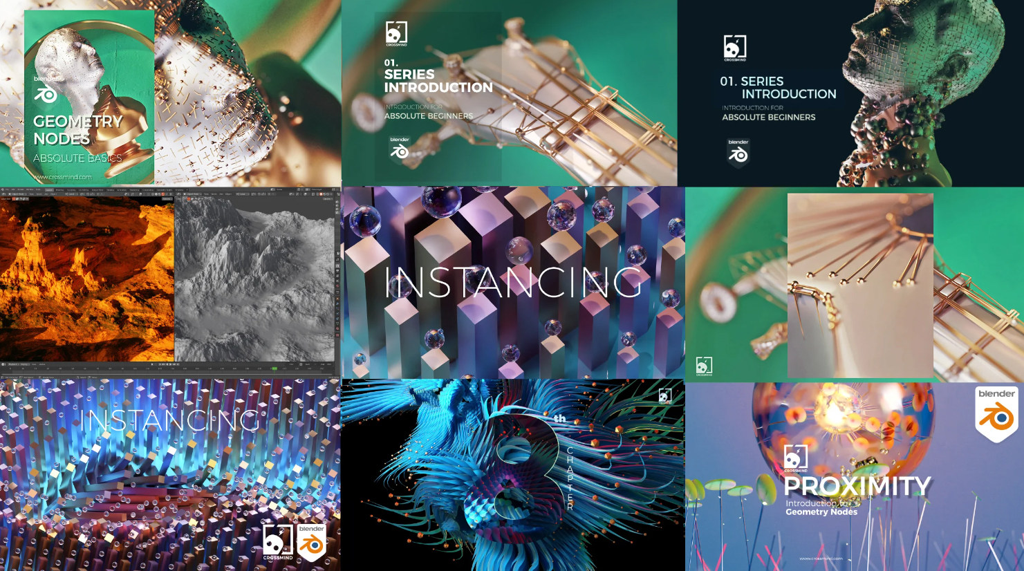 Crossmind Studio的几何节点项目文件集合-blender布的