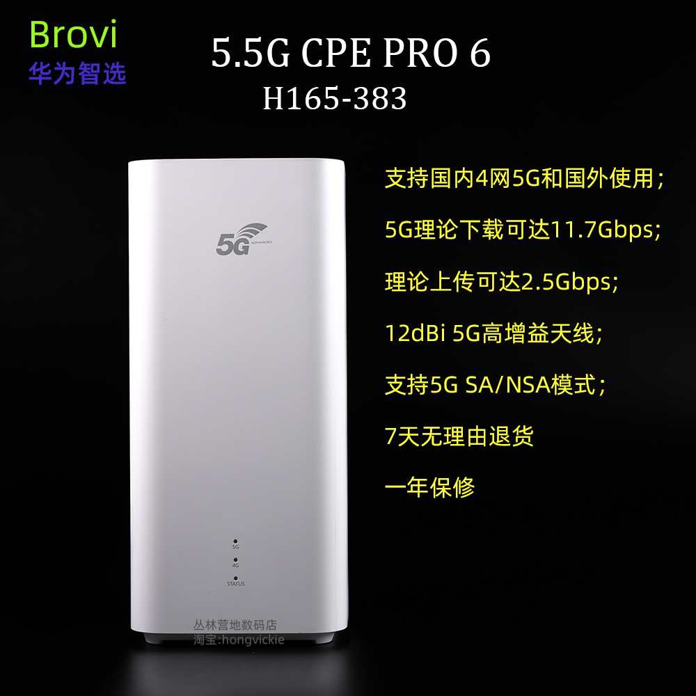 智选Brovi 5.5G CPE PRO 6 H165-383全网通插卡CPE路由器