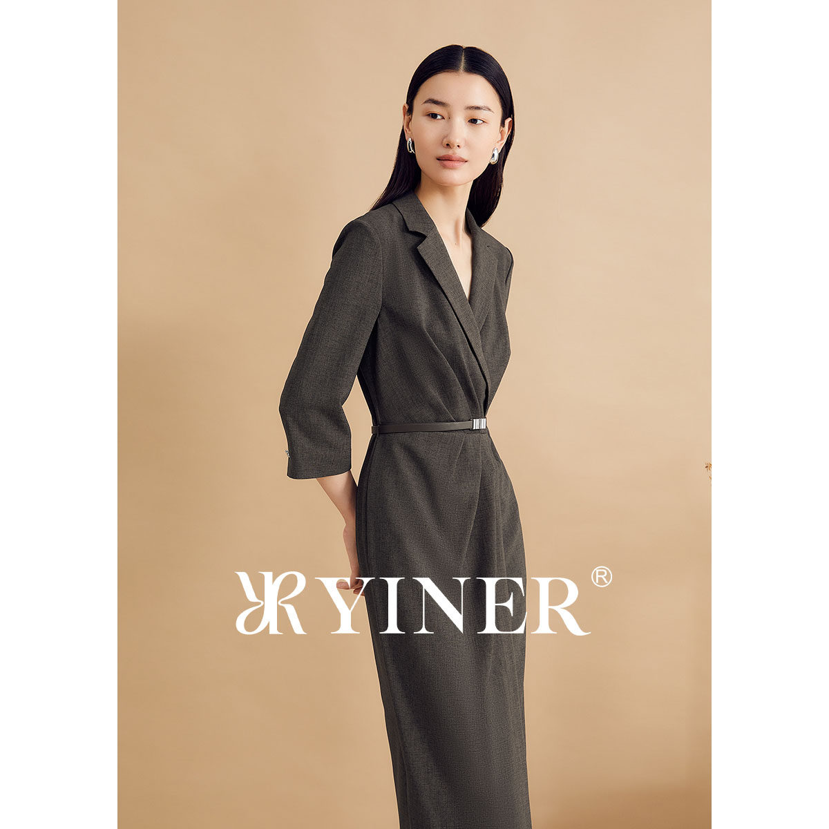 25年必买！刘涛同款YINER音儿收褶西装领连衣裙，知性通勤天花板？-服装品牌-淘宝好物网