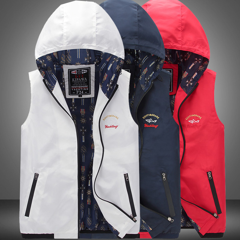 Купить Безрукавка 2017 Кен Ди акула весна лето жилет с капюшоном ...