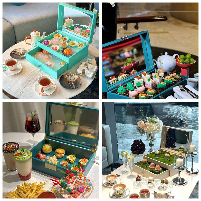Modern hotel-style afternoon tea dessert box: exquisite dessert display ...