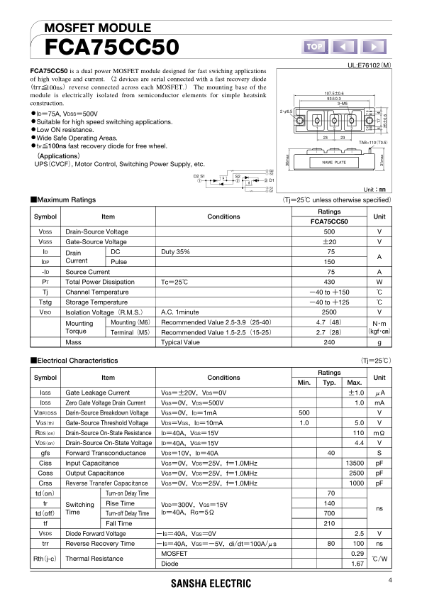 Module biến tần IGBT FCA50CC50 new | Cửa hàng thiết bị - Linh kiện điện ...