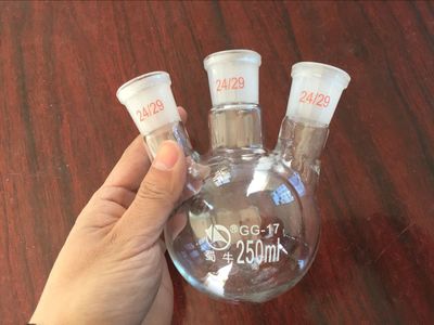 【蜀牛】三口烧瓶 24*24*24/250ml 直口斜口烧瓶 GG17玻璃仪器