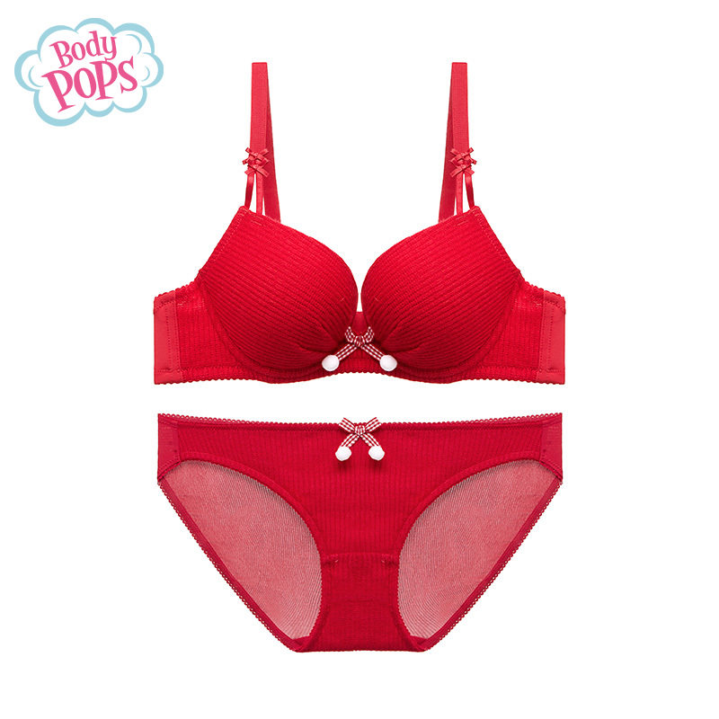 [USD 132.39] bodypops2019 new girls zodiac year red bra set sexy push ...