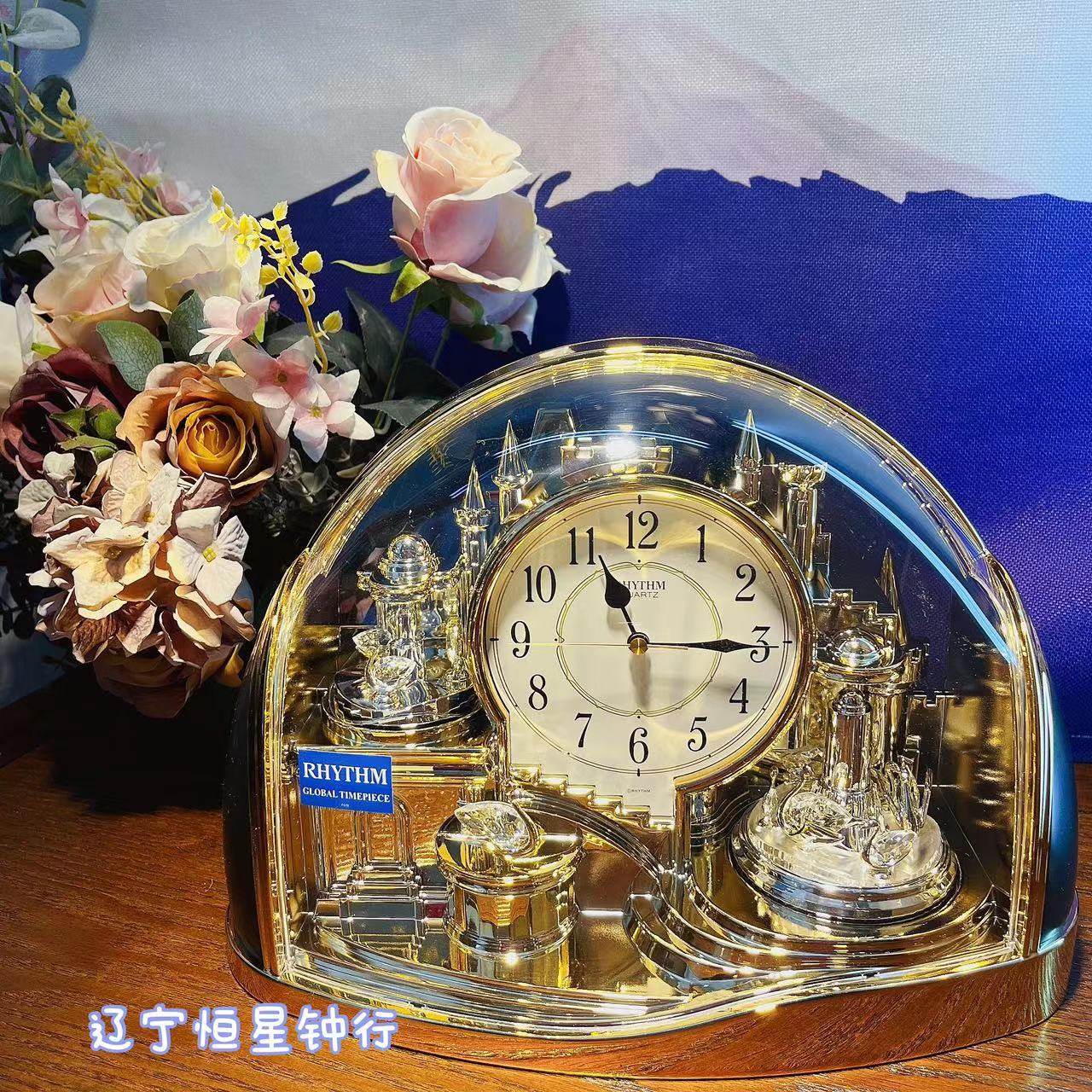 RHYTHM Japan Lisheng Clock Fashion Dynamic Silent Table Clock Swan Lake ...
