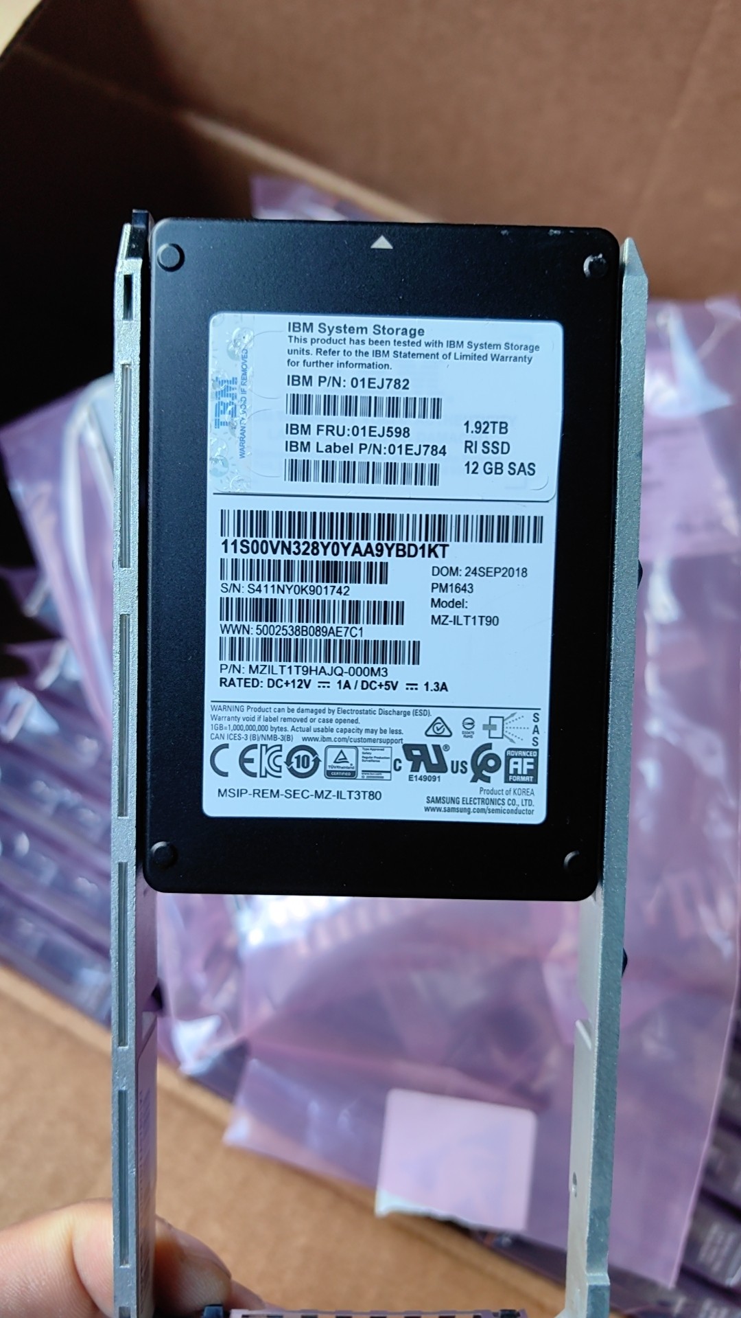 IBM 01EJ598 01EJ782 01EJ784 1.92T SAS SSD 12Gb V5000 G2 硬盘-Taobao
