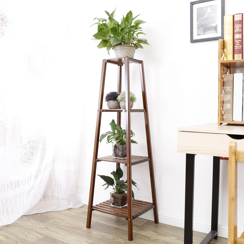 [USD 23.96] Nanzhu Living Room Flower Rack Solid Wood Multi-layered ...