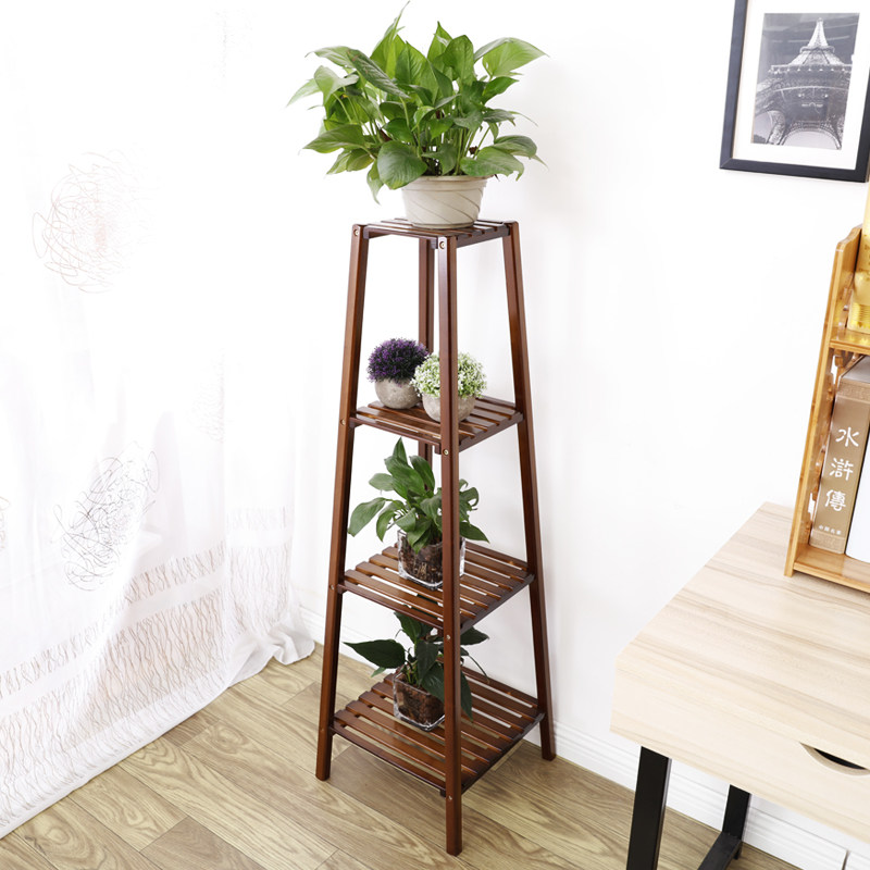 [USD 23.96] Nanzhu Living Room Flower Rack Solid Wood Multi-layered ...