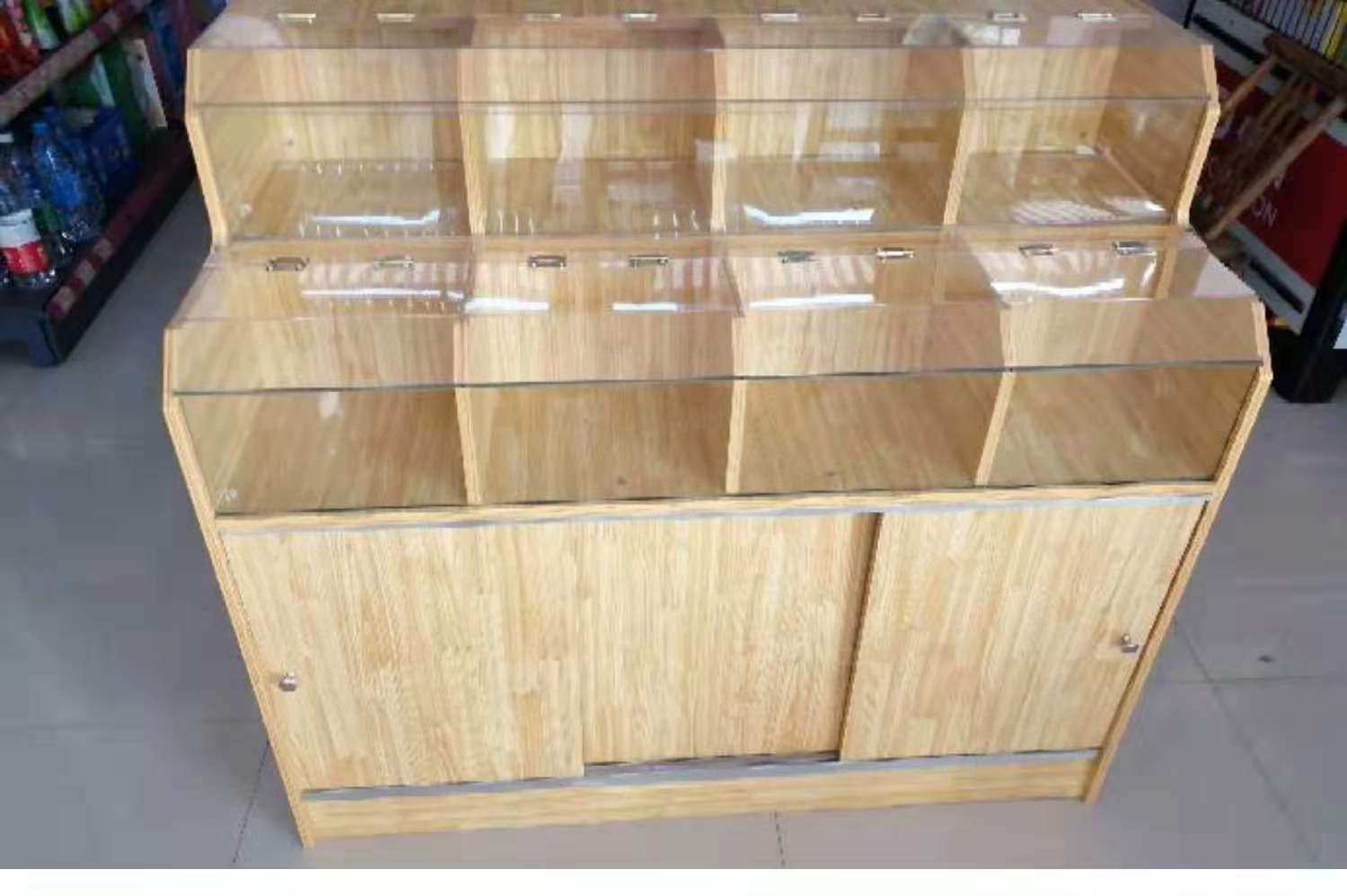 [USD 91.96] Supermarket rice bucket rice cabinet five grain display ...