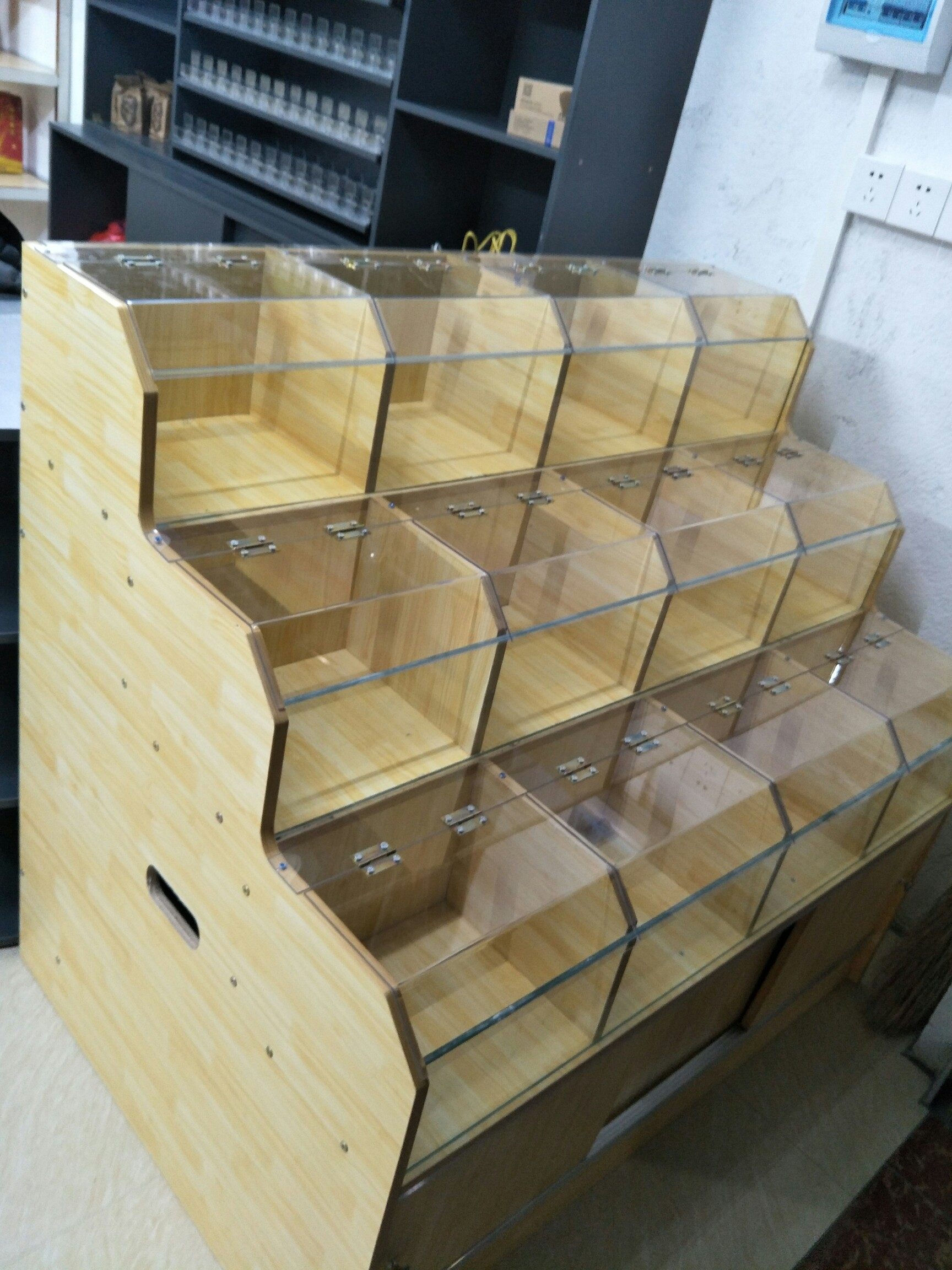 [USD 91.96] Supermarket rice bucket rice cabinet five grain display ...