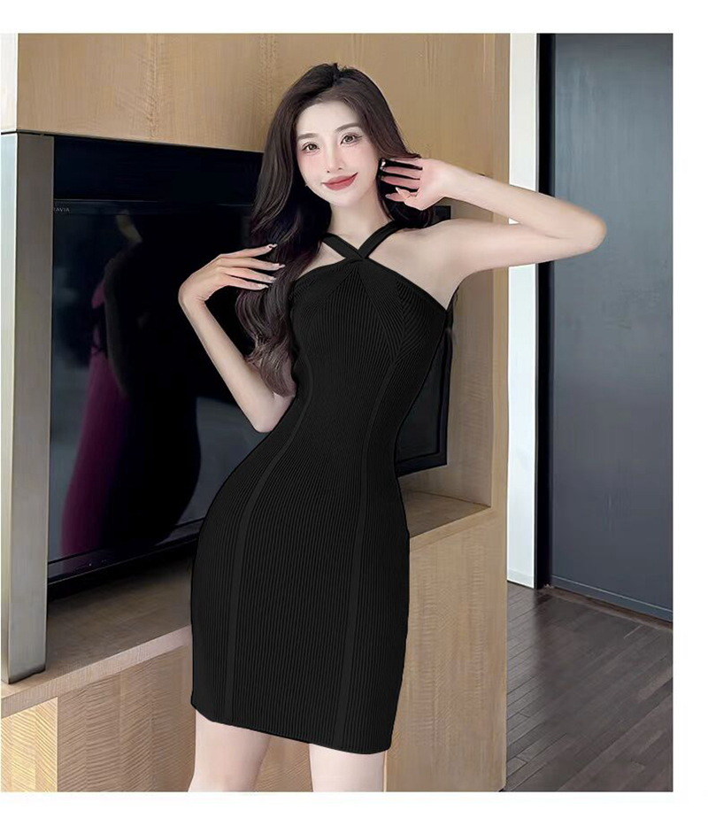 22050131 실사 홀터넥 원피스 도매샵365