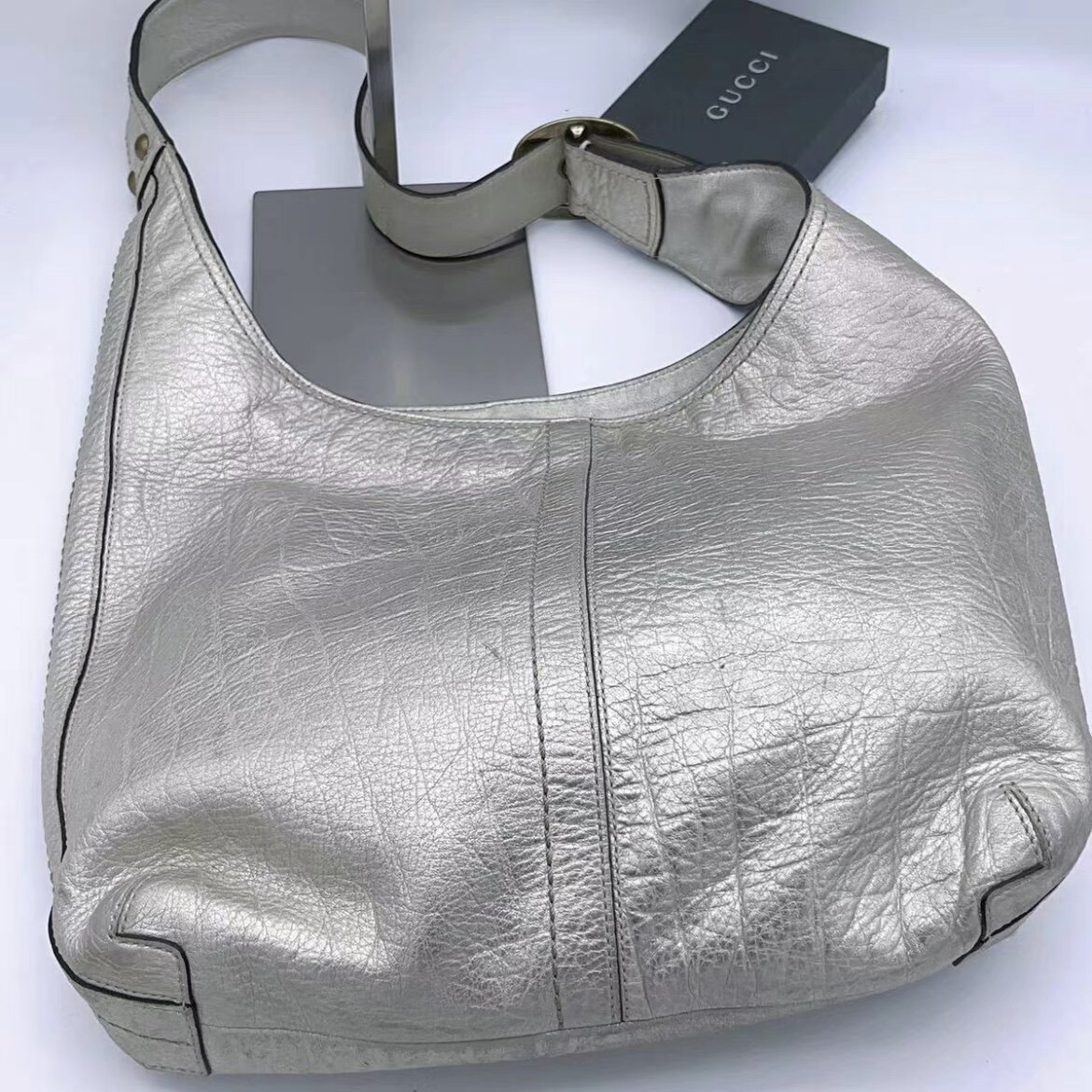 【85新】Coach蔻驰中古银色水桶包：复古潮流碰撞，斜挎单肩两用！-二奢女士包-淘宝好物网