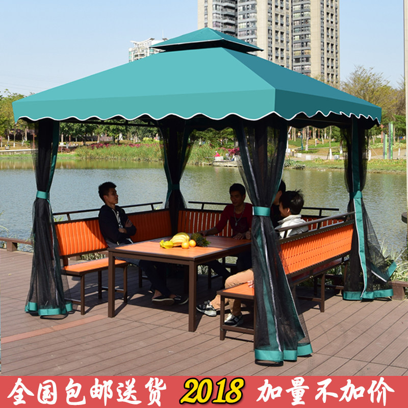 [USD 120.45] Outdoor pavilion four-pillar Pavilion courtyard tent tea ...
