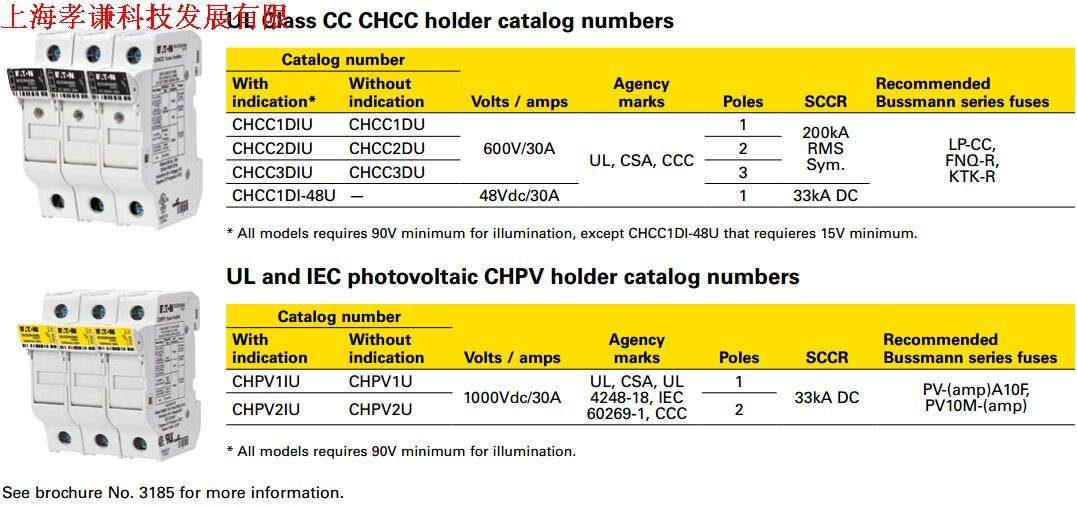 巴斯曼BUSSMANN保险丝座CHM1DU DIN导轨式熔断器底座690V 32A 1P-阿里巴巴
