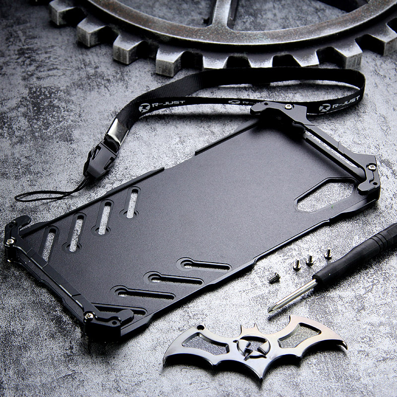 R-Just Batman Shockproof Aluminum Shell Metal Case with Custom Bataran ...