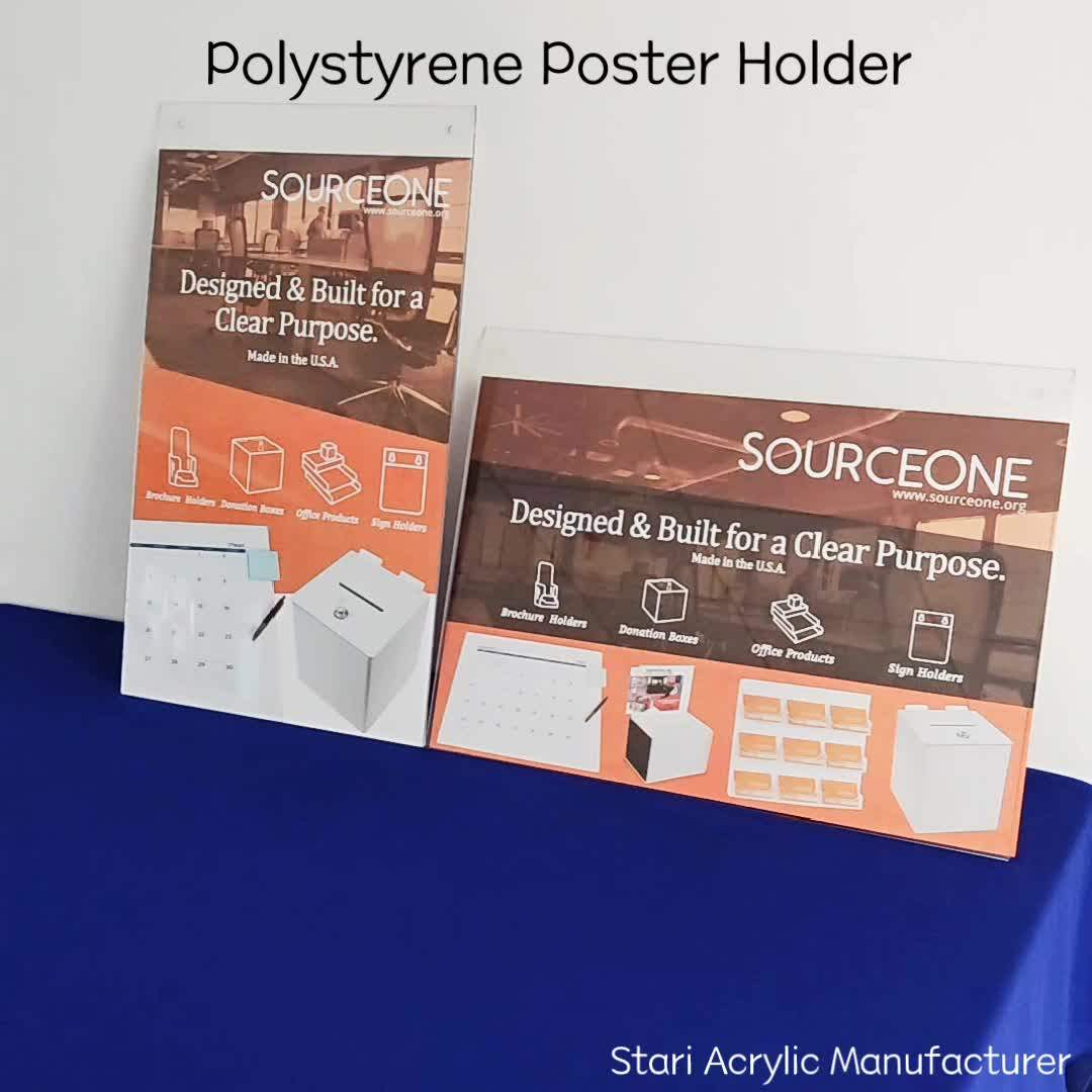 Clear Polystyrene Poster Certificate Holders,Acrylic Wall Mount Sign ...
