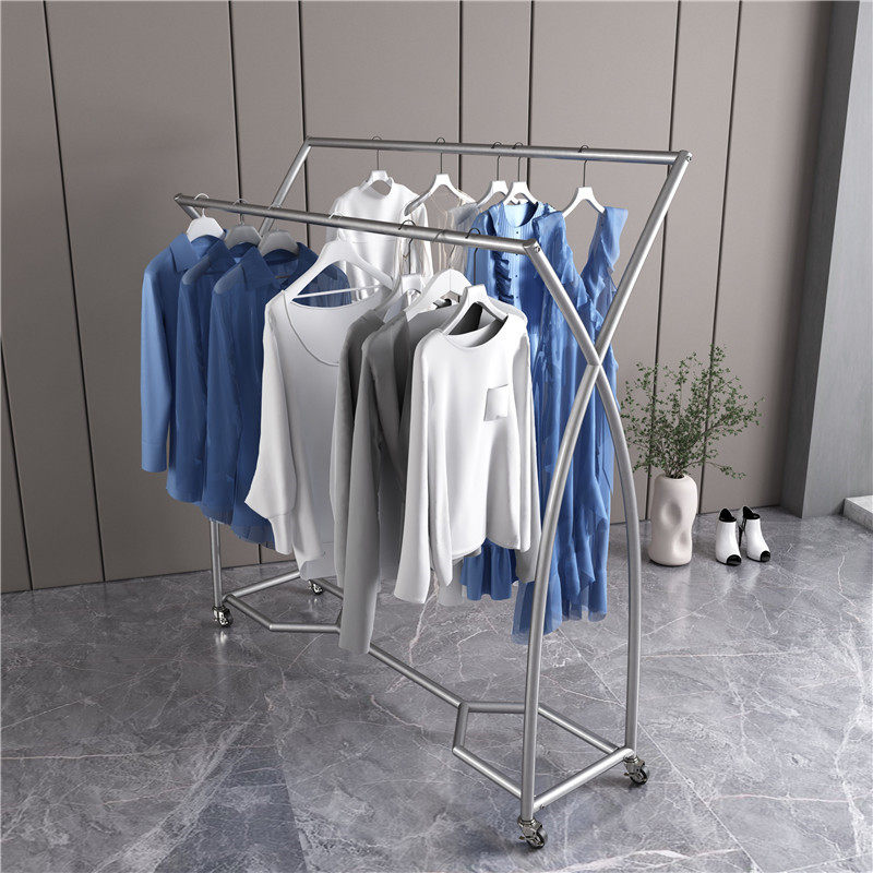 [USD 53.43] The clothing store shows the simple middle shelf double ...
