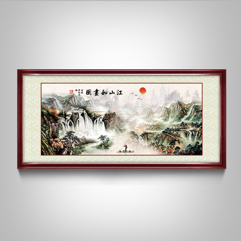 Купить Фреска Диван фон стены гостиной пейзаж живопись китайский висит ...