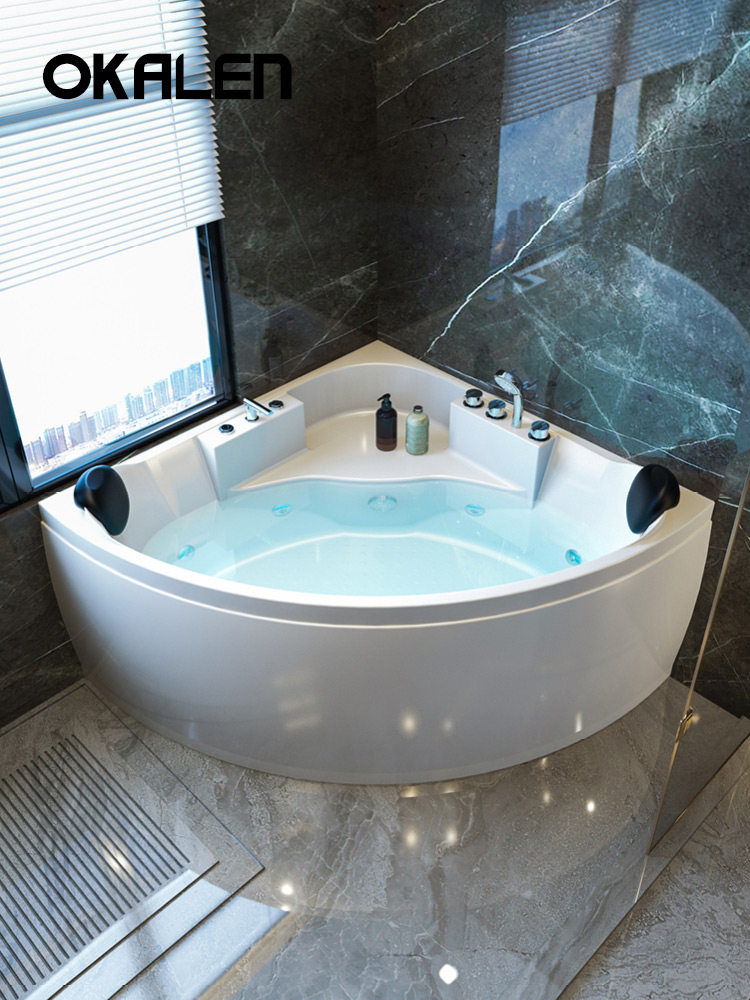O'kellen jacuzzi Household double couple fan-shaped bath Triangle adult ...