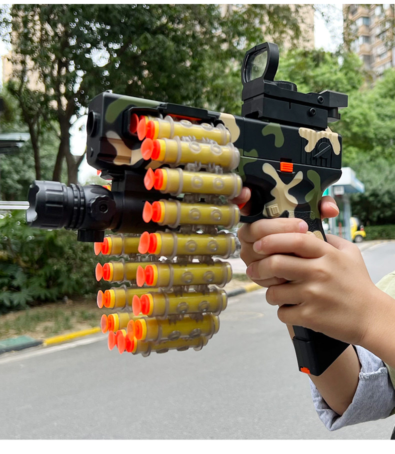 Electric glock kids boys gatling soft bullet gun | Ebuy7.com