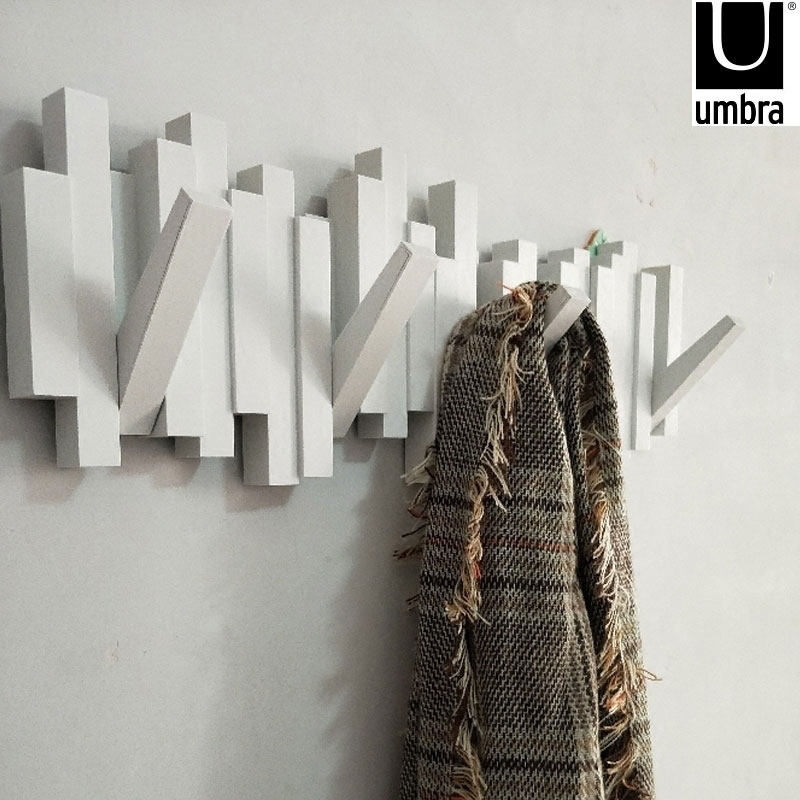 umbra creative clothes Xuanguan decoration Nordic wood pile hook wall ...