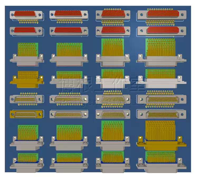 中航光电J30J系列矩形电连接器PCB封装库 JONHON AD格式 带3D模型
