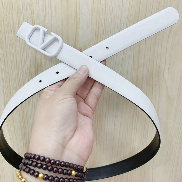 New V-shaped female belt online famous cowhide retro versatile metal ...