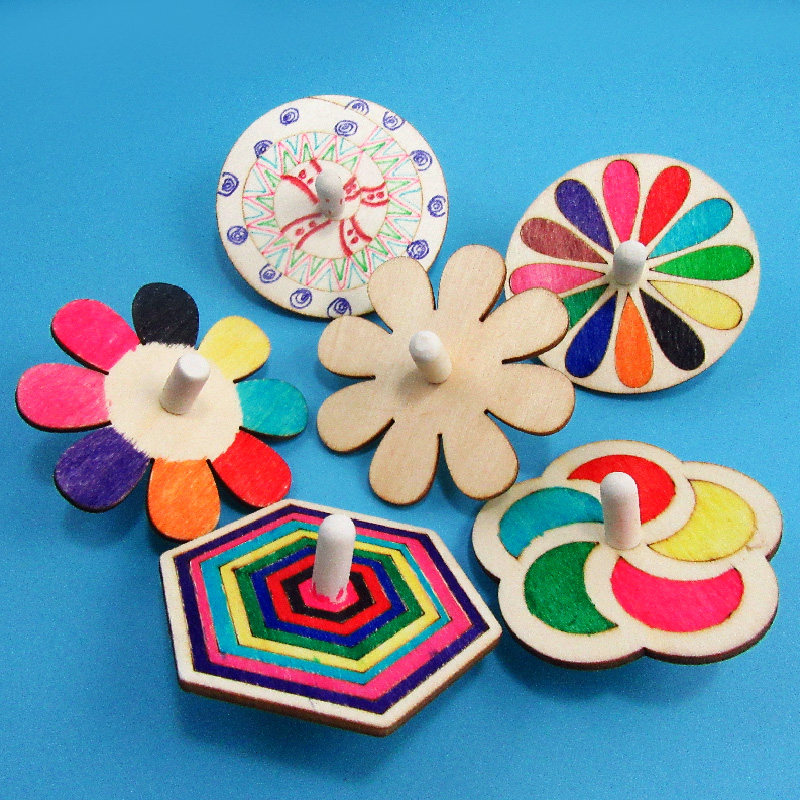 Xibao diy white embryo wooden gyro fishing family game dragon boat ...