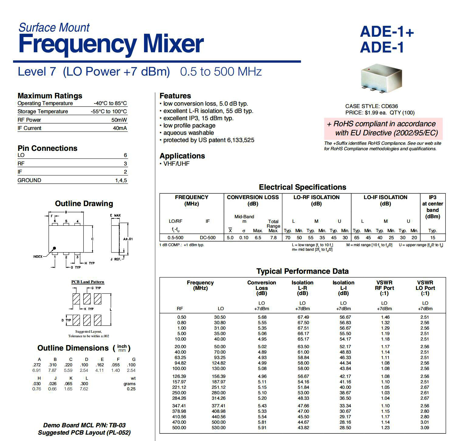 无源混频器 上变频 下变频ADE-1 ADE-6 ADE-11 ADE-12 RMS-11通用-阿里巴巴