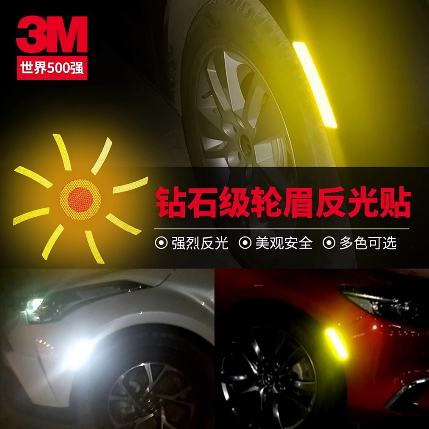 正品3M汽车反光贴条，夜光防撞守护者，安全出行必备神器！ -汽车装饰贴-淘宝百科网