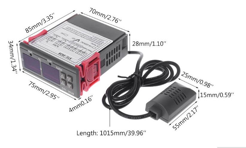 STC-3028 intelligent digital display temperature and humidity controller Temperature and ...