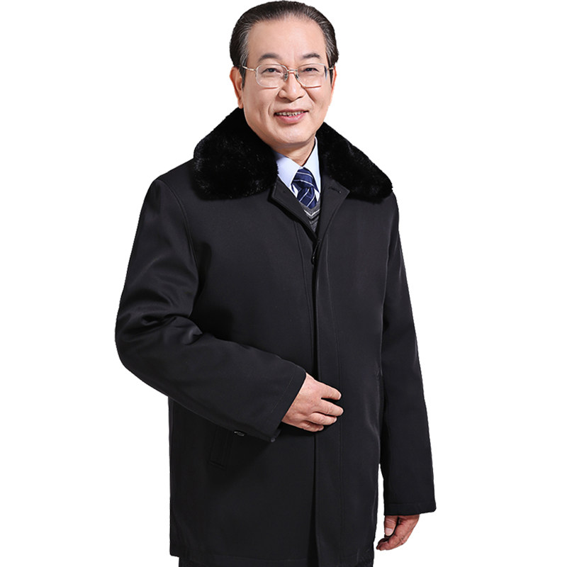 Middle-aged cotton coat thickened winter coat Grandpa's old man's old ...