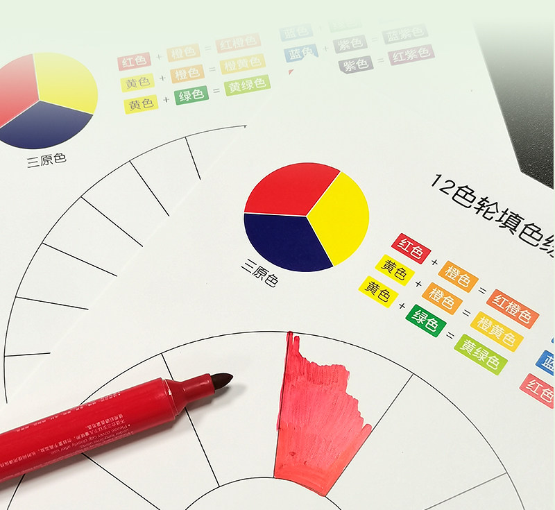 Color wheel card 12 hue ring color matching card color wheel table ...