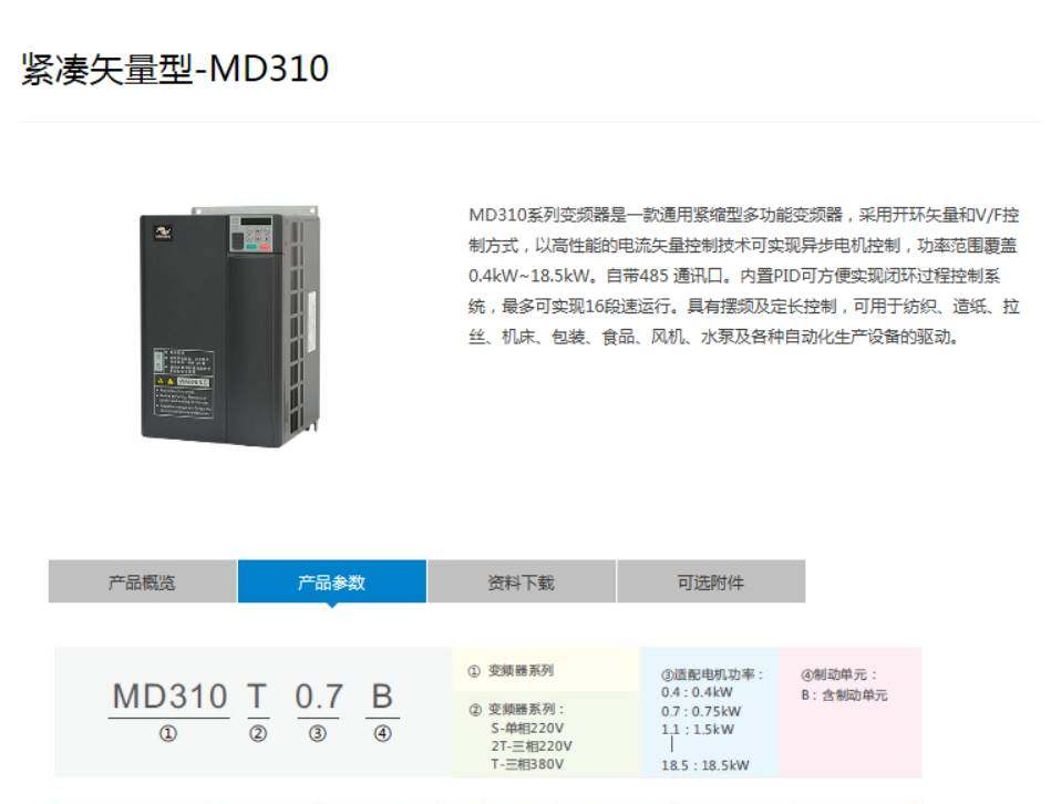 汇川变频器MD290/310/500/200S/520 TC ET 5.5 7.5 11 15 22KW-阿里巴巴