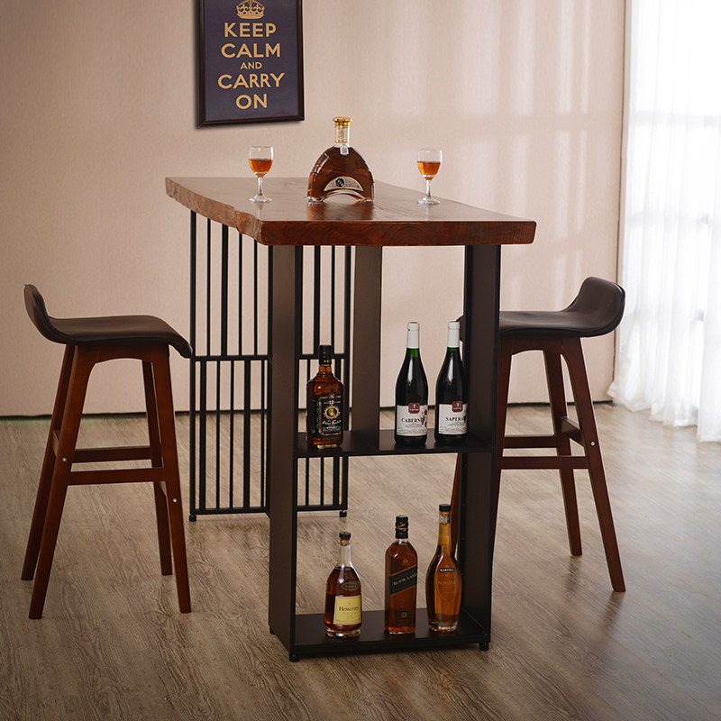 Solid Wood Bar Living Room Bar Table HouseBar Café Kitchen with wall ...