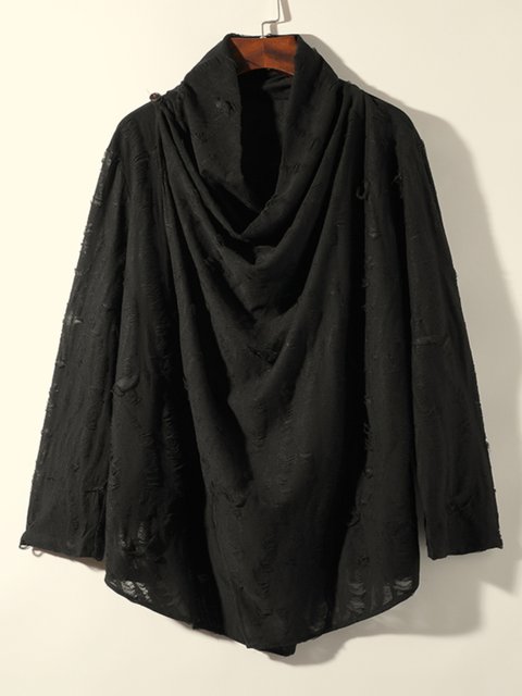 Spring and Autumn loose slanted collar high-collar cloak Chinese loose ...