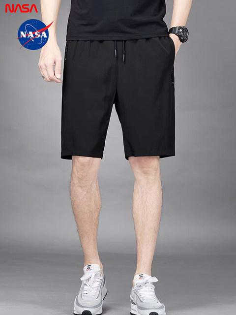 NASA joint men's sports shorts summer thin loose straight five-leg ...
