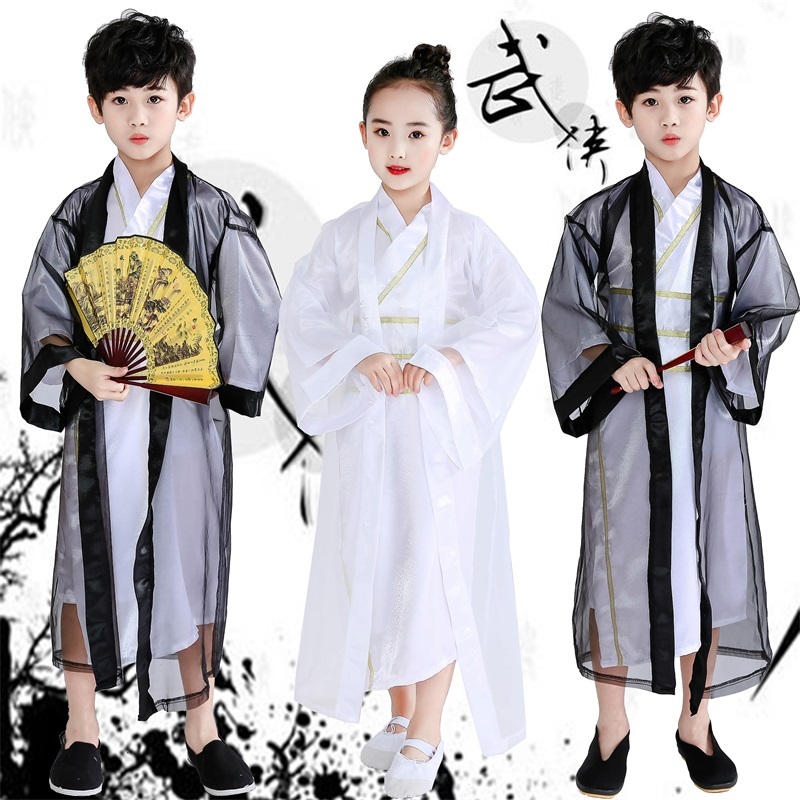 Children's chinese ancient wushu martial arts clothing hanfu warrior ...